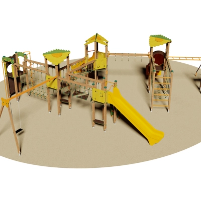 Villaggio Tortuga 912 - Struttura Gioco in Legno per Parchi con Scivoli ...